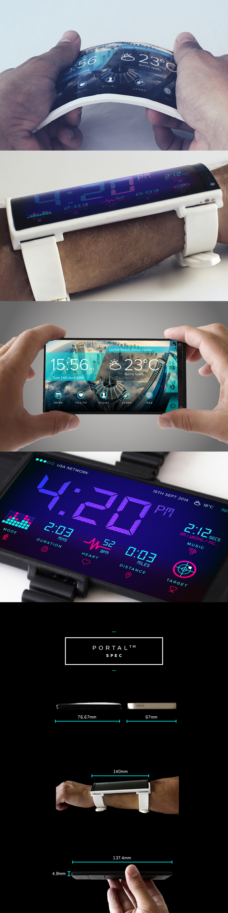 Portal : un smartphone flexible, résistant à l'eau, et incassable pour ...