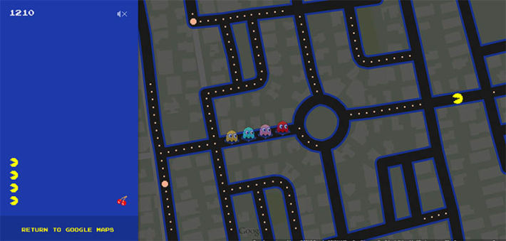 Google vous fait jouer à PacMan dans les rues de votre ville grâce à Google Maps