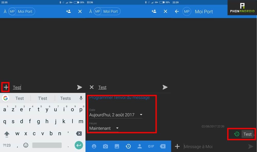 Comment programmer l'envoi d'un SMS ou MMS sur Android