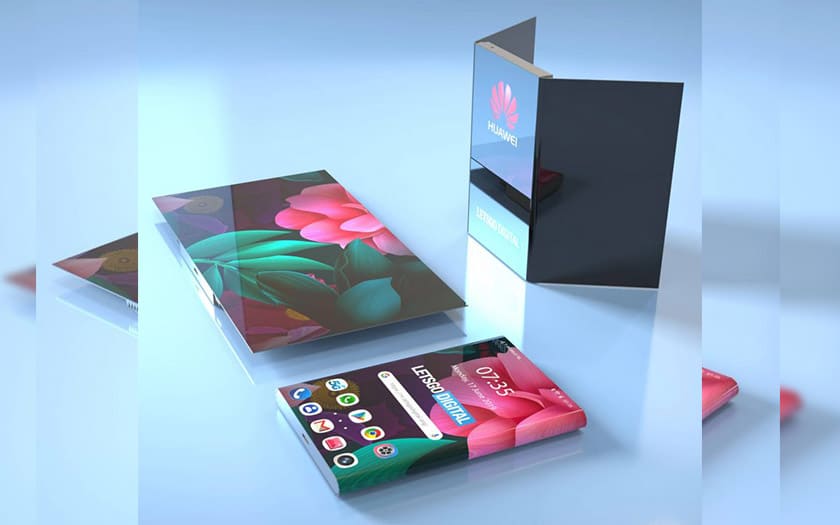 Huawei imagine un smartphone pliable en trois