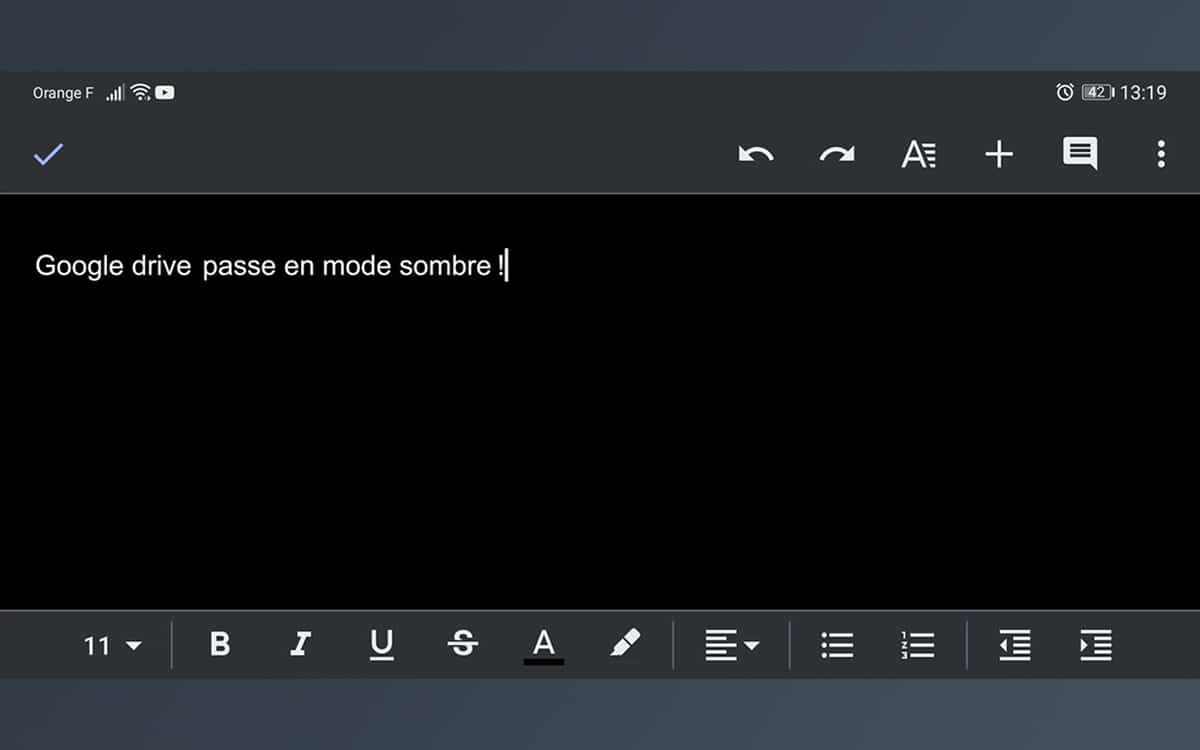 Google Drive (Docs, Sheets, Slides) passe au mode sombre sur Android et iOS