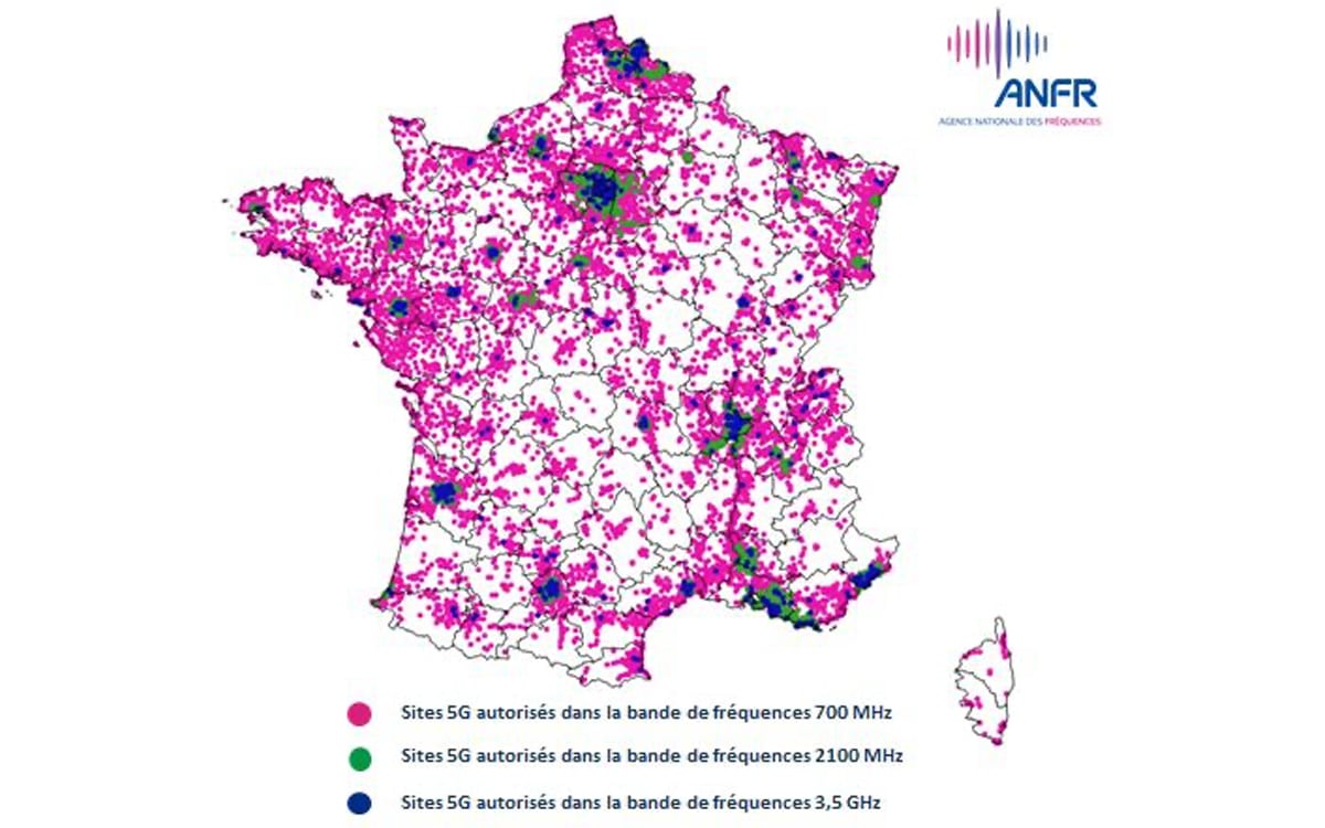 5G : voici la carte des premières antennes autorisées par l'ANFR