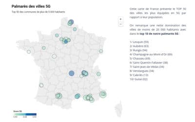 5G : voici la liste des villes les mieux couvertes en France