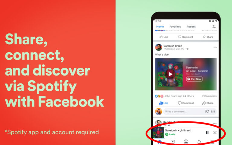 Spotify débarque directement dans l'application Facebook
