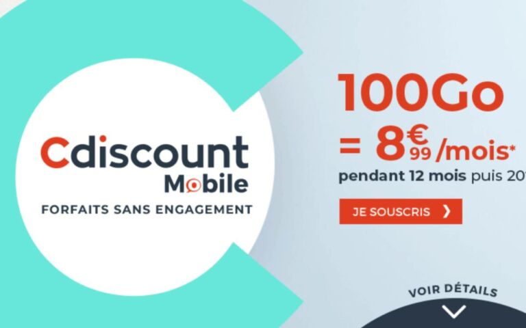 Profitez vite de ce forfait Cdiscount Mobile 100 Go à 8,99 € avant le Black Friday