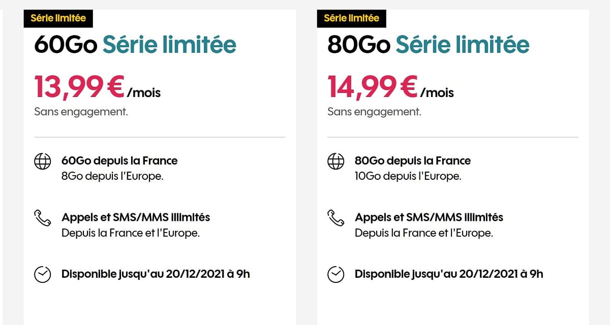 Sosh : forfait mobile 80 Go à 14,99 € et 60 Go à 13,99 €, deux offres à saisir avant Noël