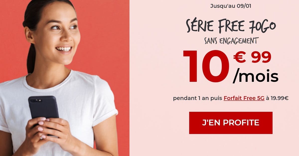 Forfait Mobile : la Série Free 70 Go est à 10,99 € / mois pour encore quelques jours