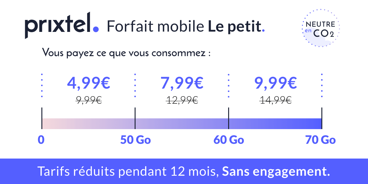 Un prix mini pour un max de gigas avec les promos sur les forfaits Prixtel