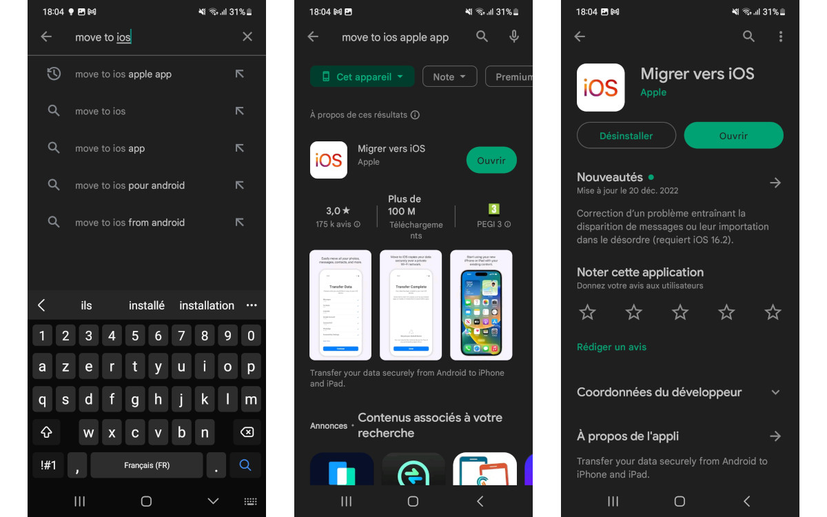 iPhone : comment transférer les données de son smartphone Android vers iOS