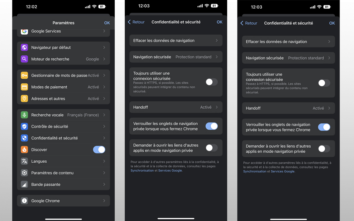 Chrome : comment activer le verrouillage de la navigation privée sur Android et iOS